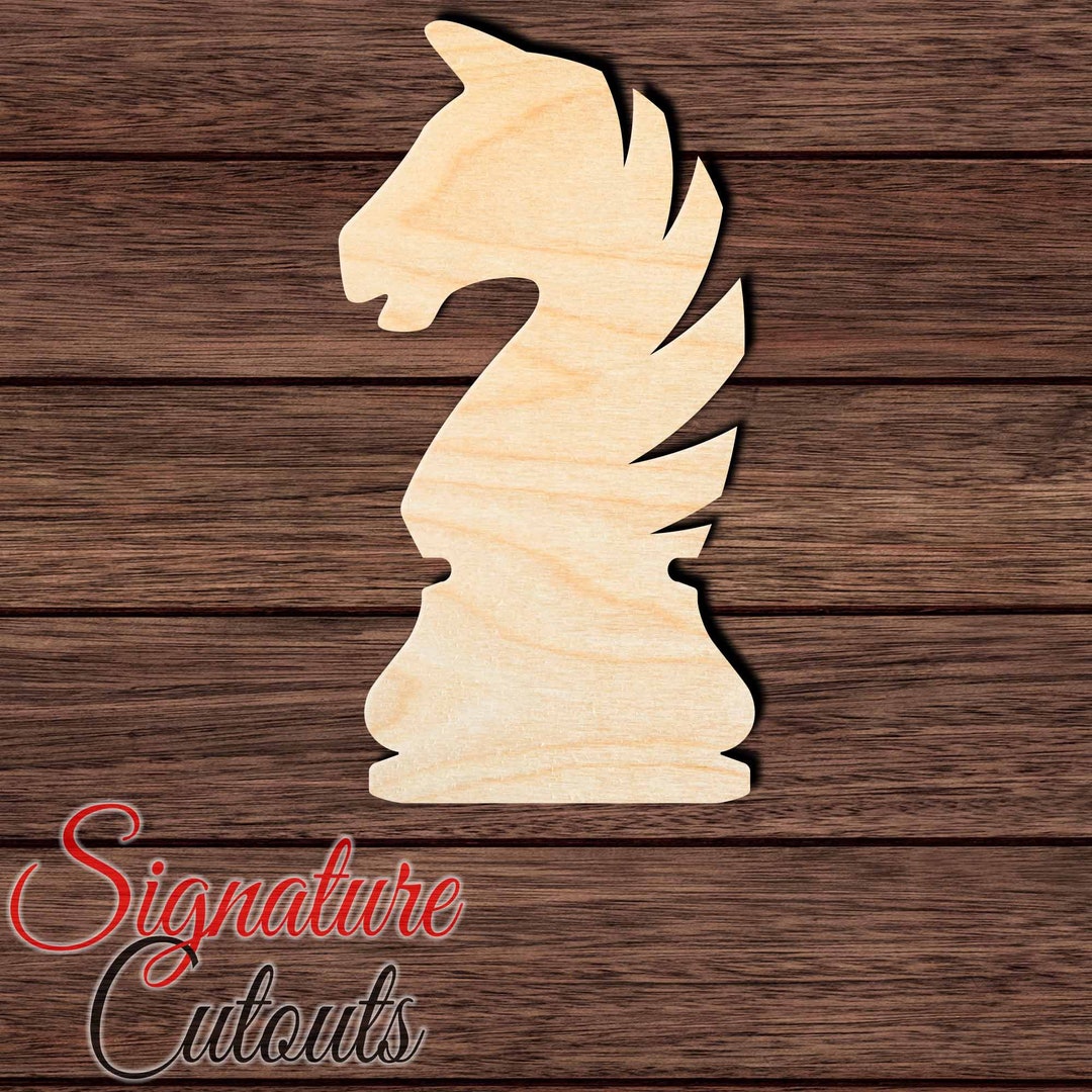 Knight Chess Piece Wooden Cutout for Crafting, Home & Room Décor, and ...