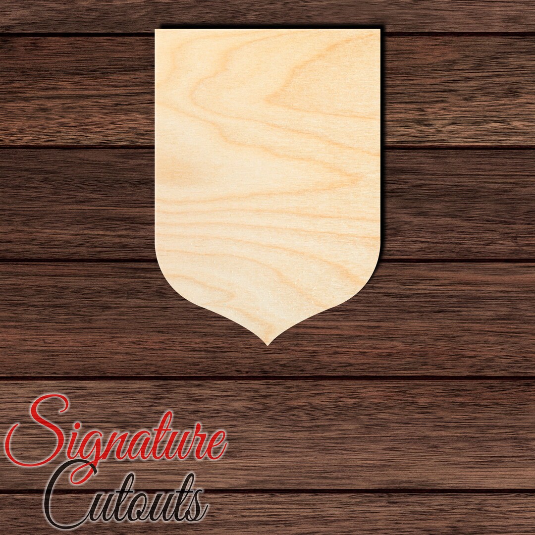 Badge Shield 017 Wooden Shape Cutout for Crafting, Home & Room Décor ...
