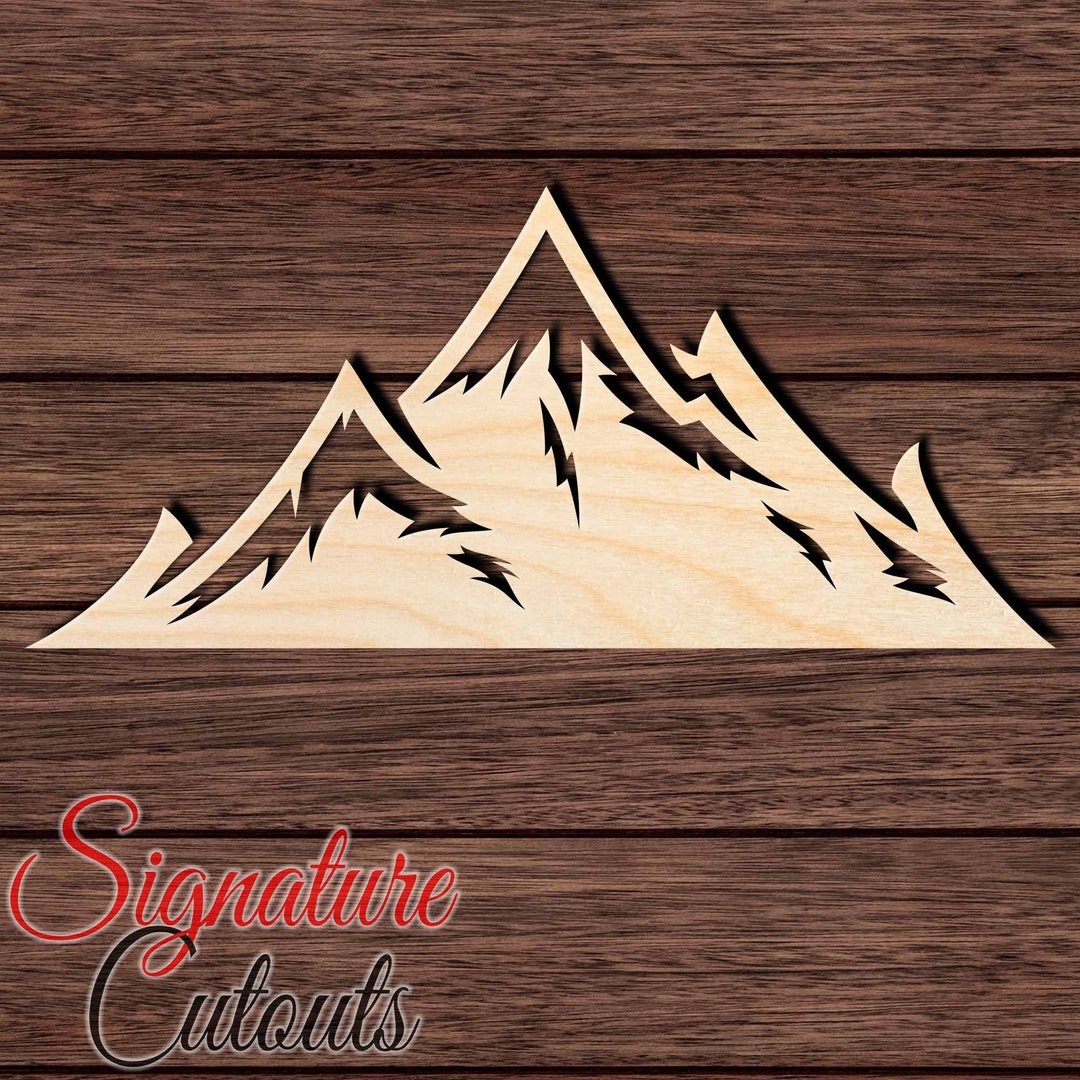 Mountain 015 Unfinished Wooden Cutout for Crafting, Home & Room Décor ...