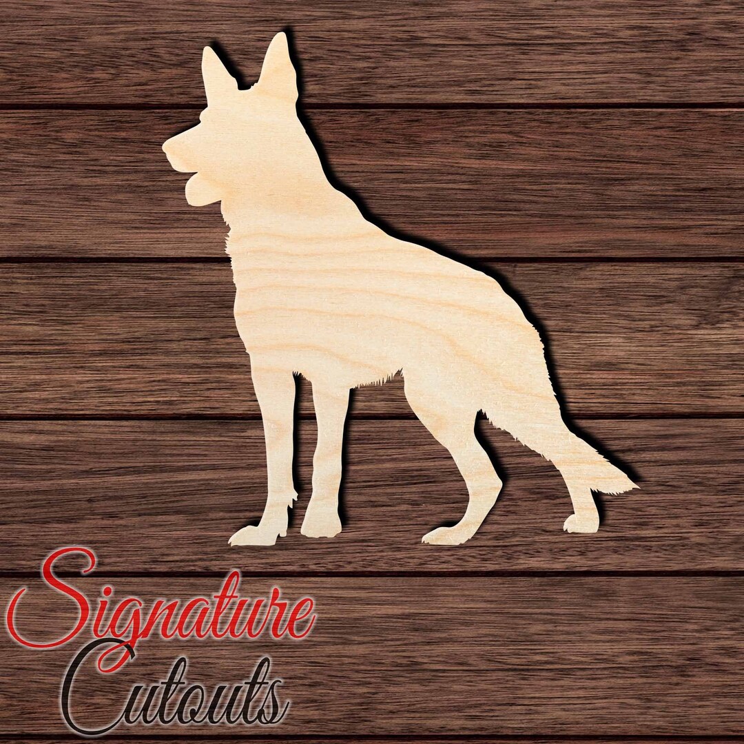 German Shepherd 003 Unfinished Wooden Cutout for Crafting, Home & Room ...