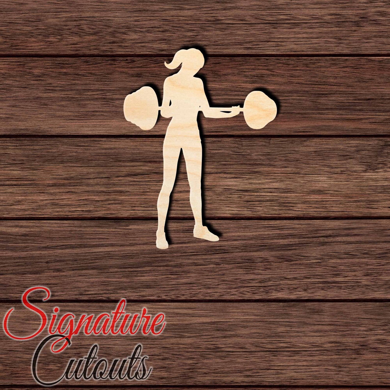 Female Weightlifter 003 Wooden Shape Cutout for Crafting, Home & Room ...