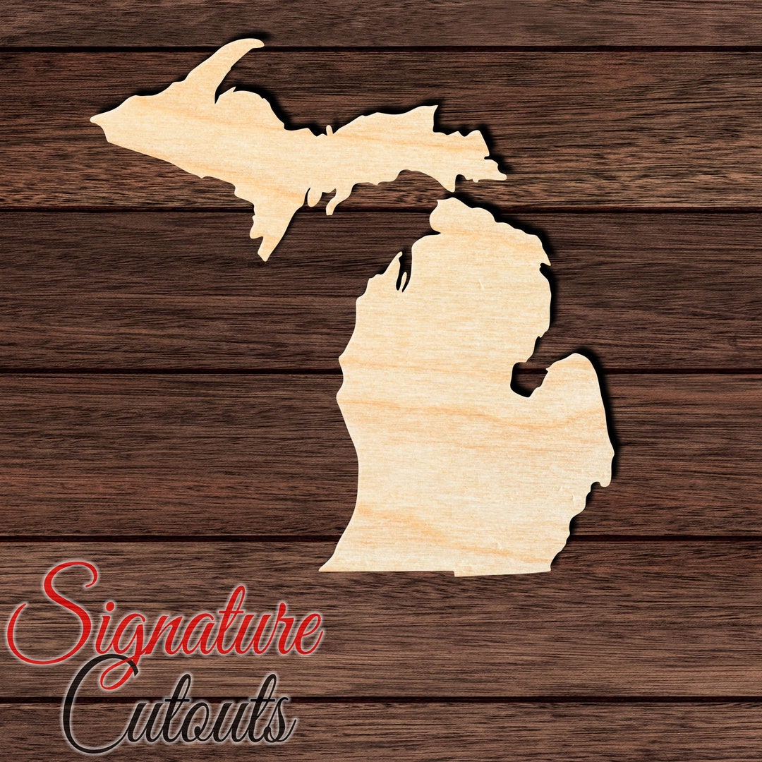 Michigan State Wooden Cutout for Crafting, Home & Room Décor, and Other ...