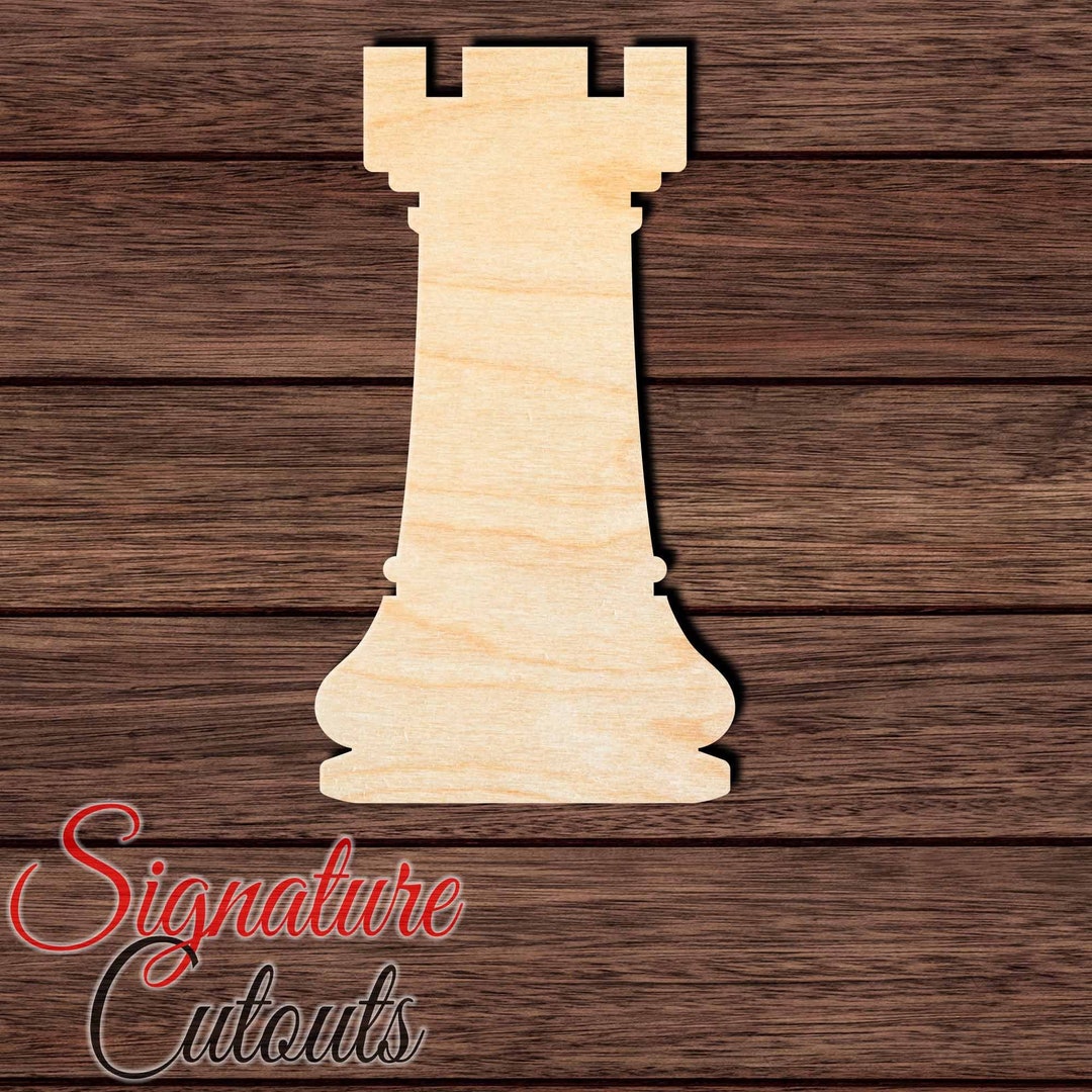 Rook Chess Piece Wooden Cutout for Crafting, Home & Room Décor, and ...