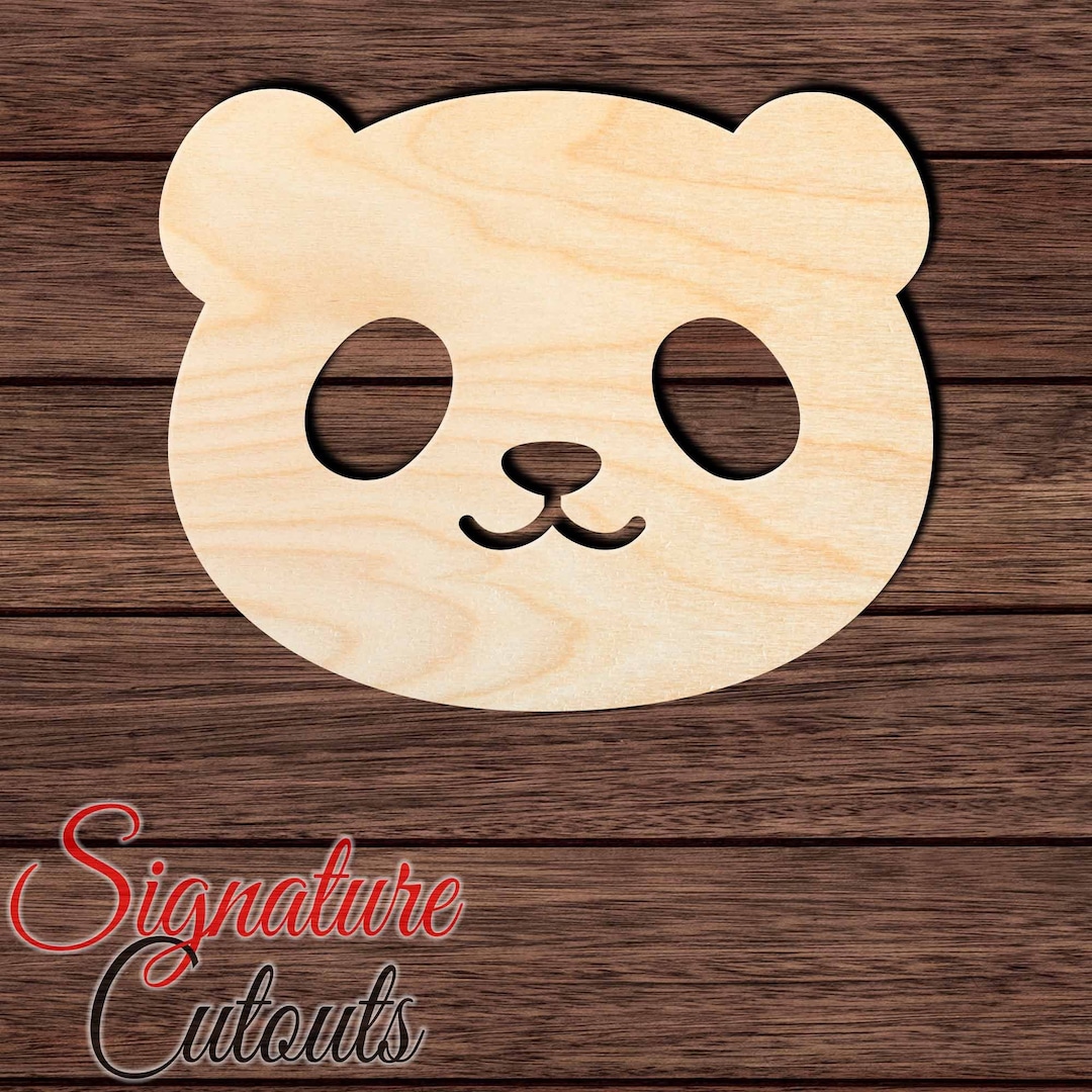 Panda Bear 001 Wooden Shape Cutout for Crafting, Home & Room Décor, and ...