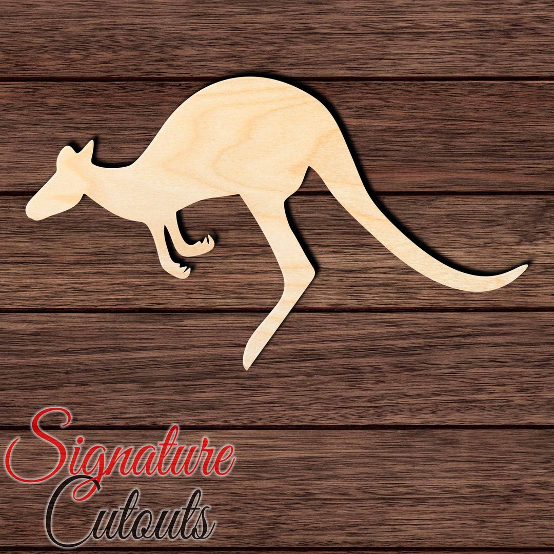 Kangaroo 003 Unfinished Wooden Cutout for Crafting, Home & Room Décor ...