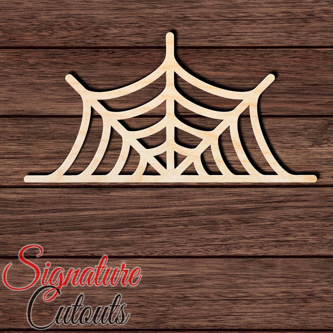 Spider Web 003 Half Wooden Cutout for Crafting, Home & Room Décor, and ...