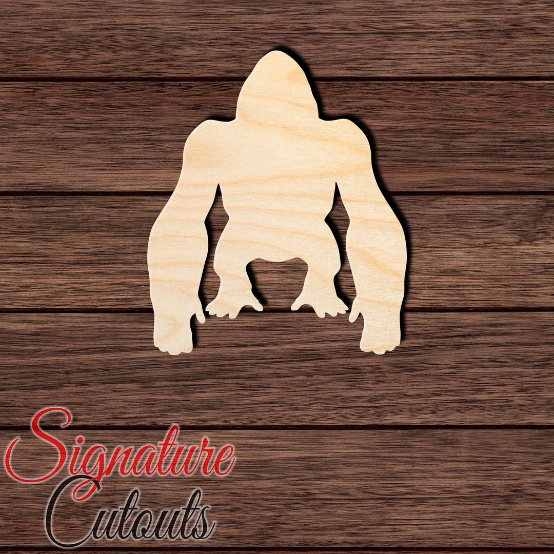 Gorilla 001 Wooden Shape Cutout for Crafting, Home & Room Décor, and ...