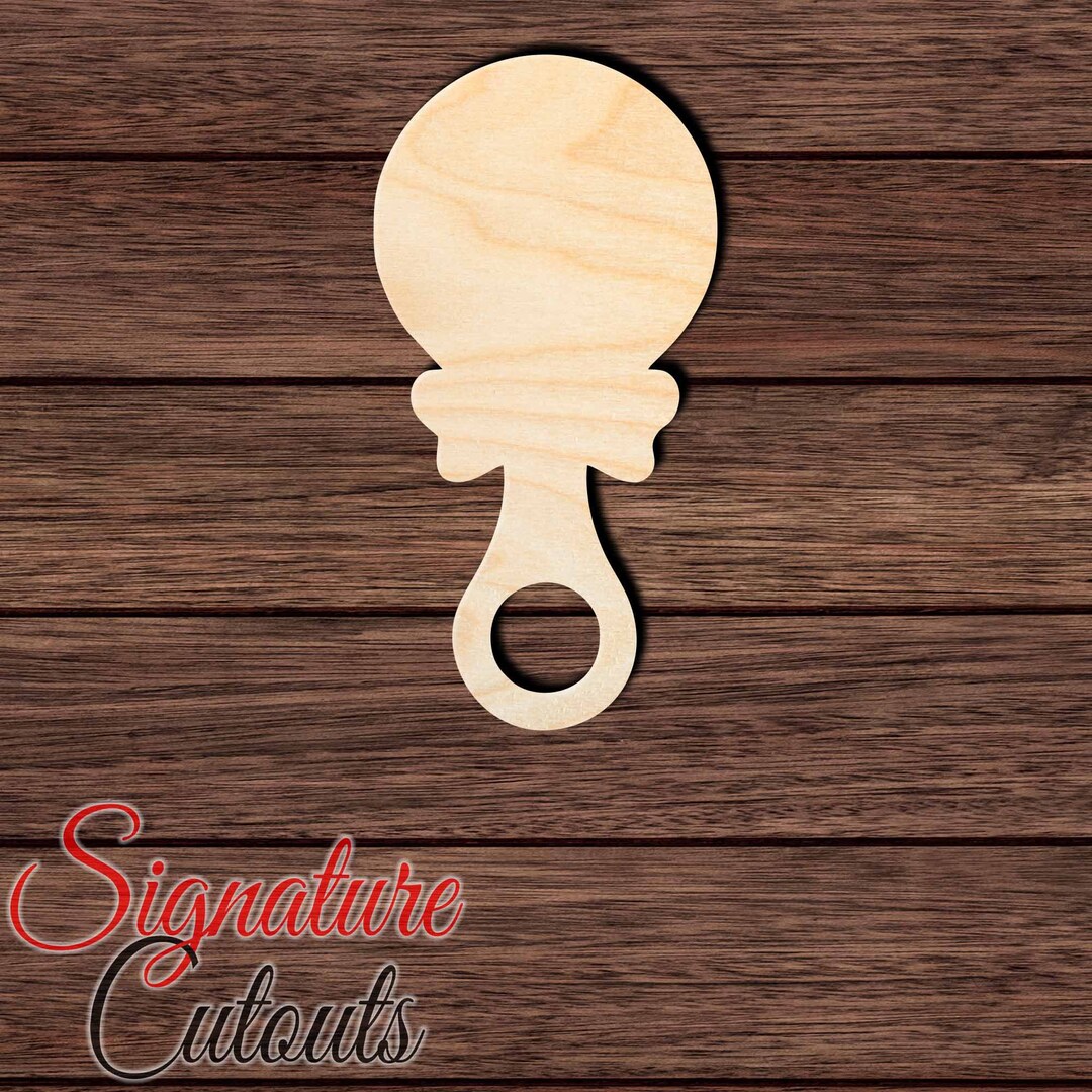 Baby Rattle Wooden Shape Cutout for Crafting, Home & Room Décor, and ...