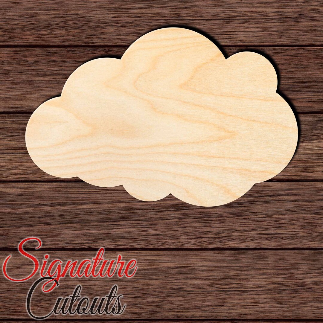 Cloud 001 Wooden HQ Cutout for Crafting, Home & Room Décor, and Other ...