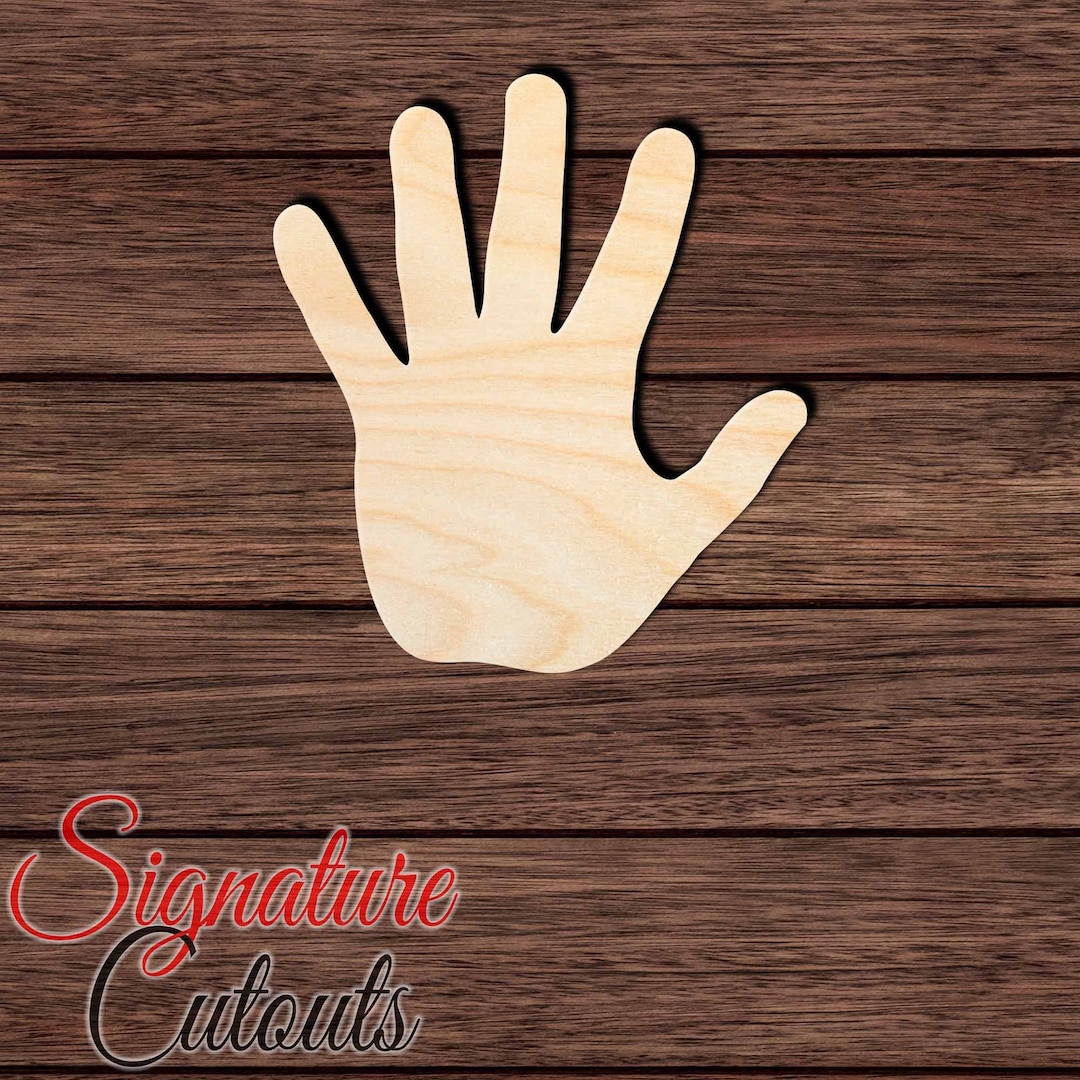 Hand 001 Wooden Shape Cutout for Crafting, Home & Room Décor, and Other ...
