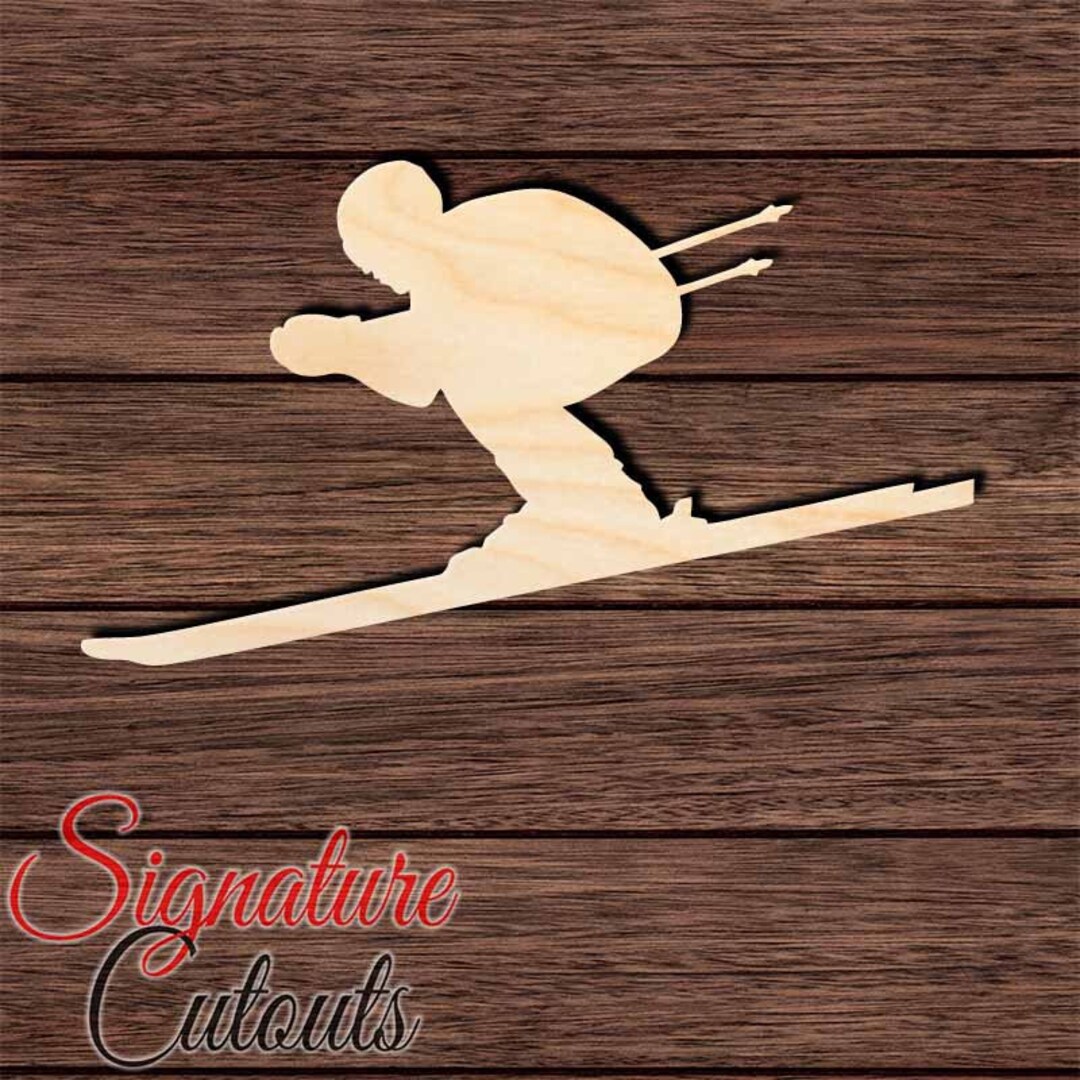Snow Skier 001 Unfinished Wooden Cutout for Crafting, Home & Room Décor ...