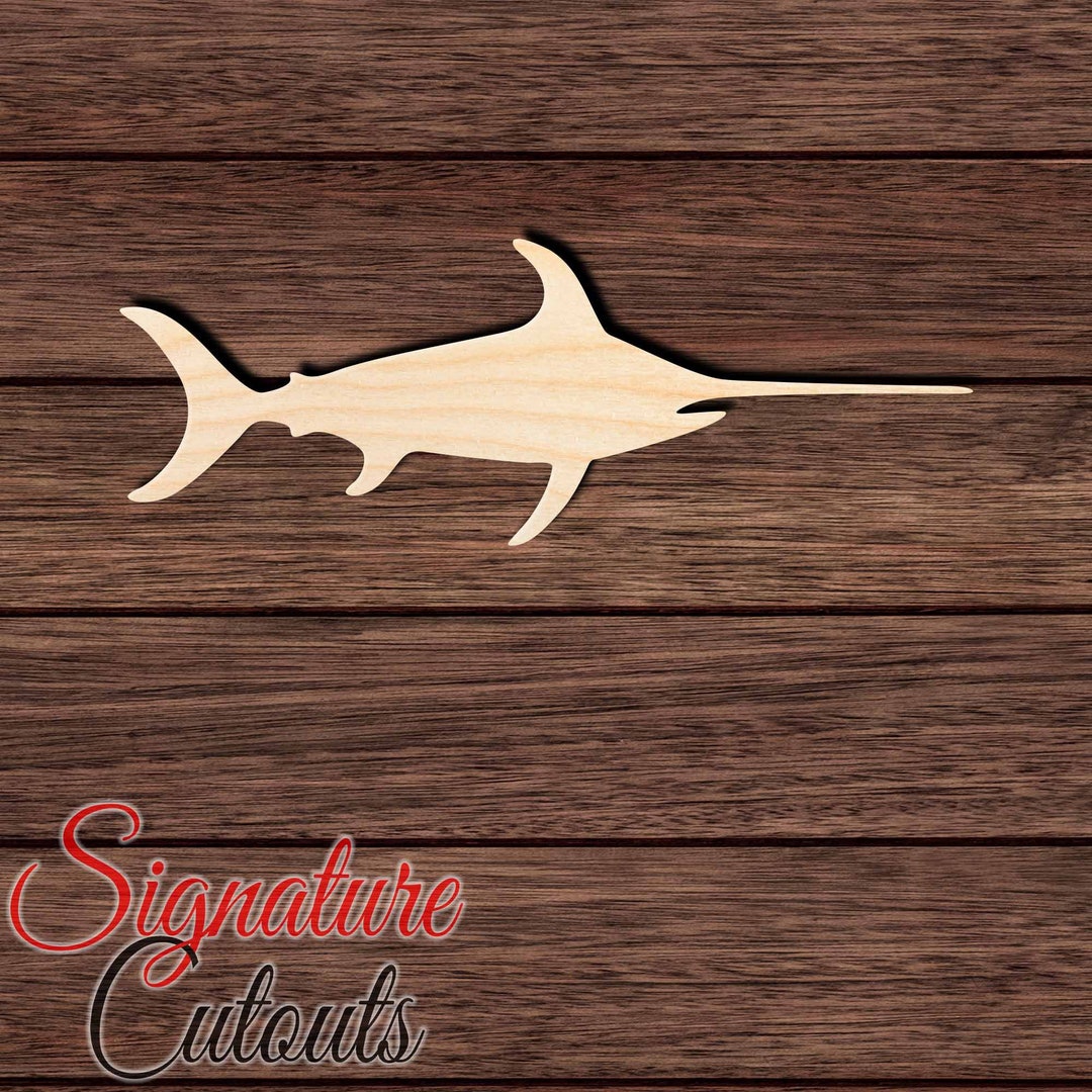 Swordfish 001 Wooden Shape Cutout for Crafting, Home & Room Décor, and ...