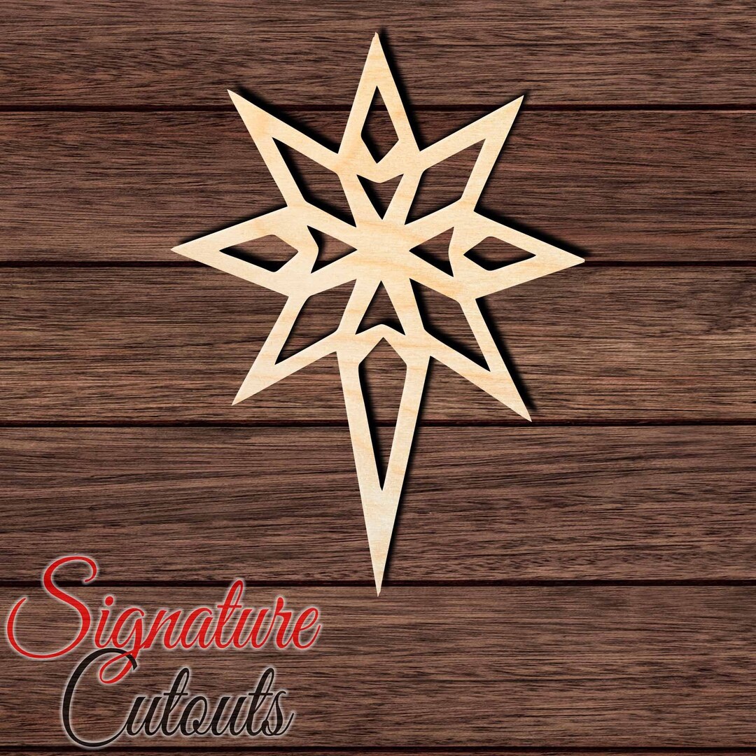 Bethlehem Star 002 Wooden Cutout for Crafting, Home & Room Décor, and ...