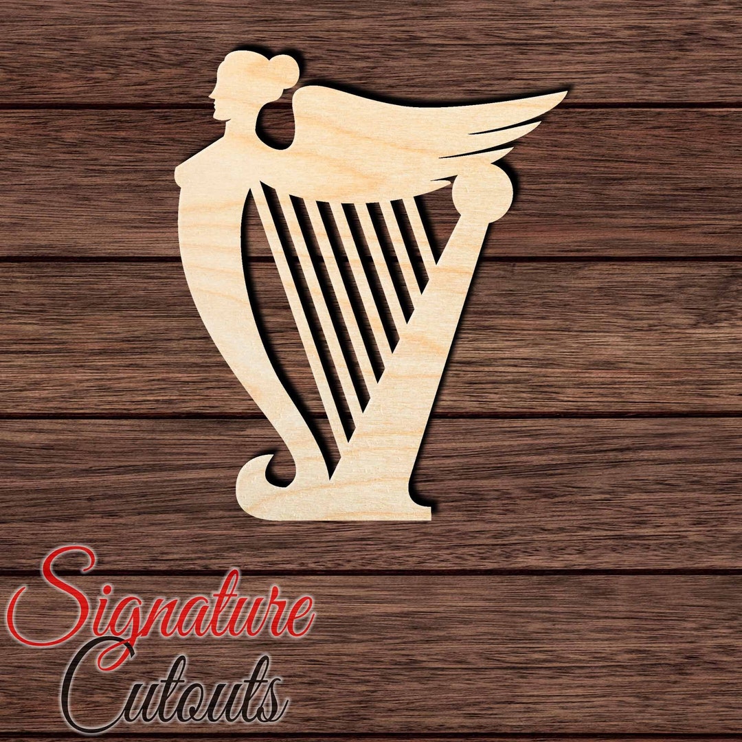 Harp 004 Shape Cutout in Wood for Crafting, Home & Room Décor, and ...