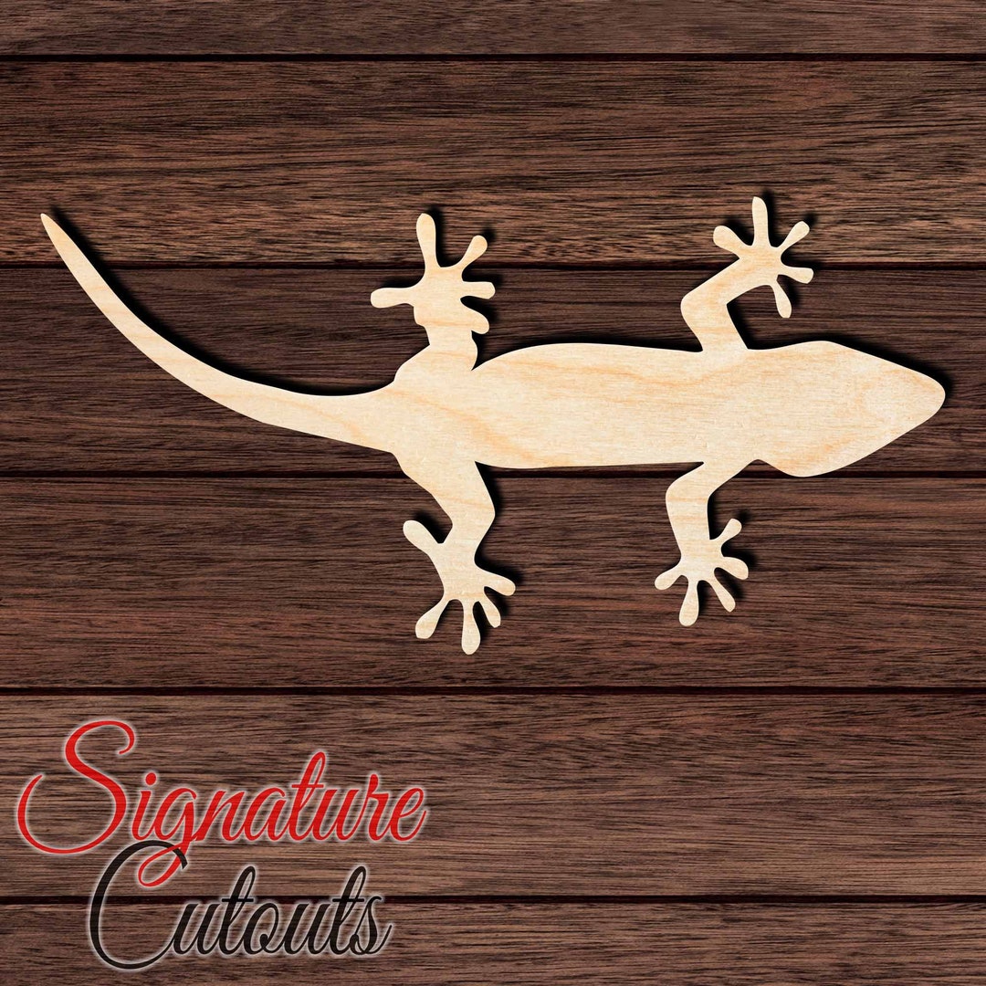 Gecko 002 Wooden Shape Cutout for Crafting, Home & Room Décor, and ...