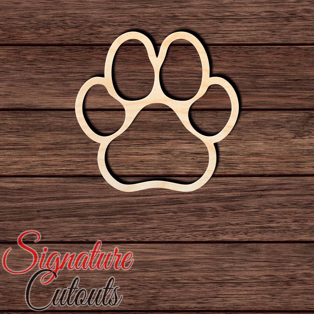 Dog Paw Print 002 Wooden Shape Cutout for Crafting, Home & Room Décor ...