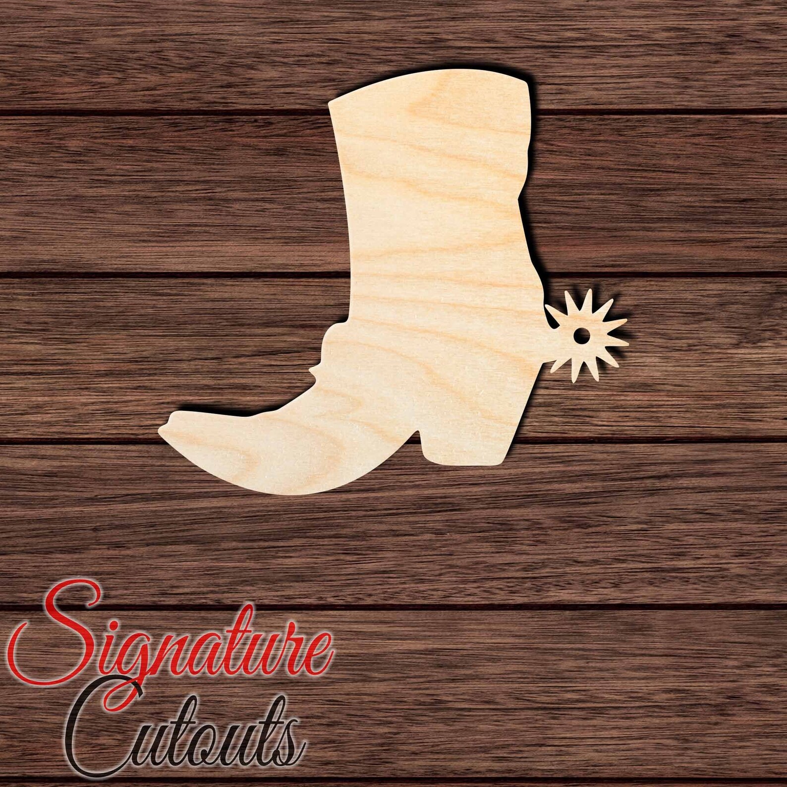 Cowboy Spur Boot 001 Unfinished Wooden Cutout for Crafting, Home & Room ...