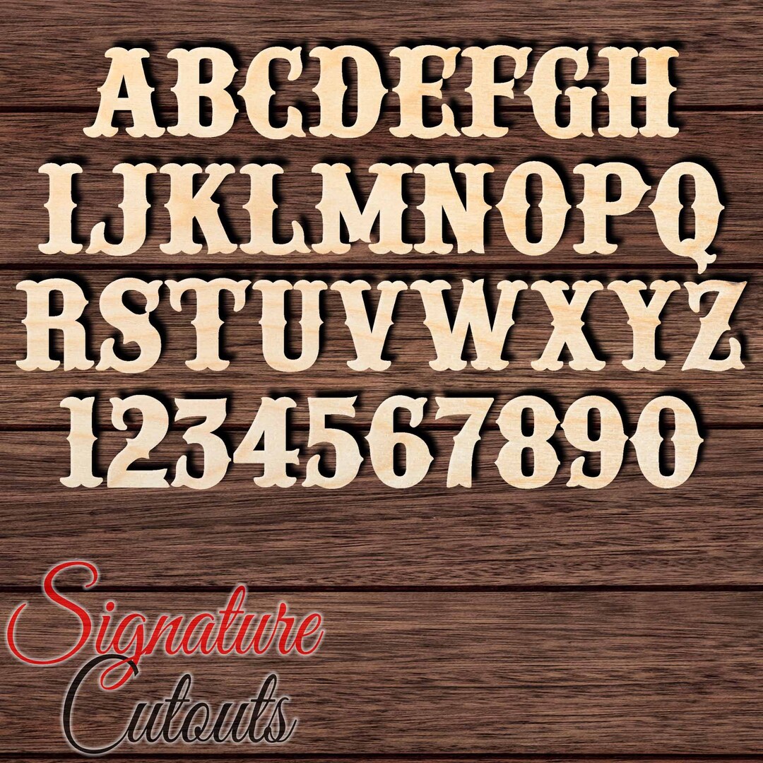 Western Font 001 Custom Per/letter Unfinished Wooden Cutout for ...