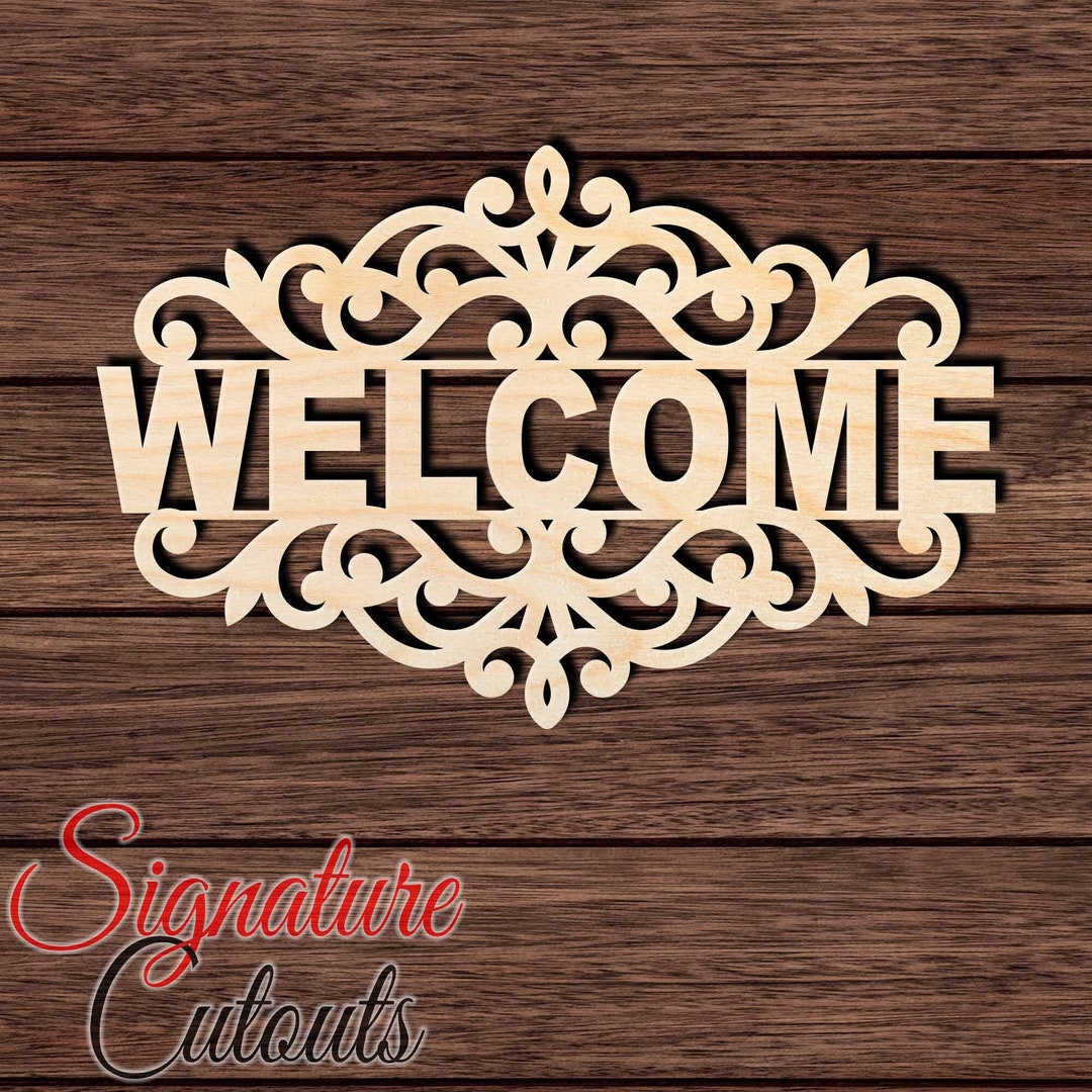 Welcome Lace Sign 001 Shape Cutout for Crafting, Home & Room Décor, and ...