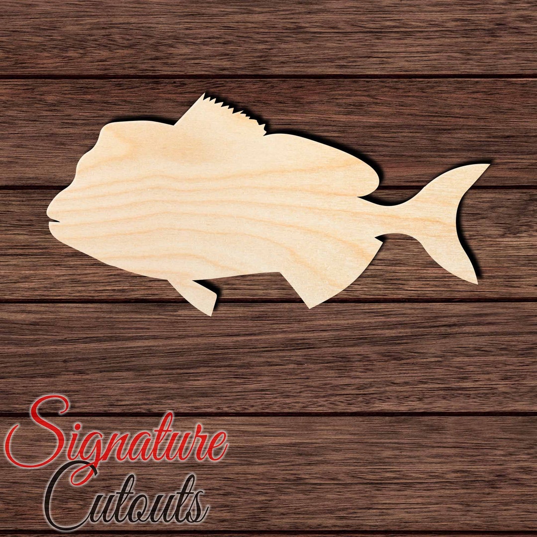 Snapper Fish Wooden Shape Cutout for Crafting, Home & Room Décor, and ...