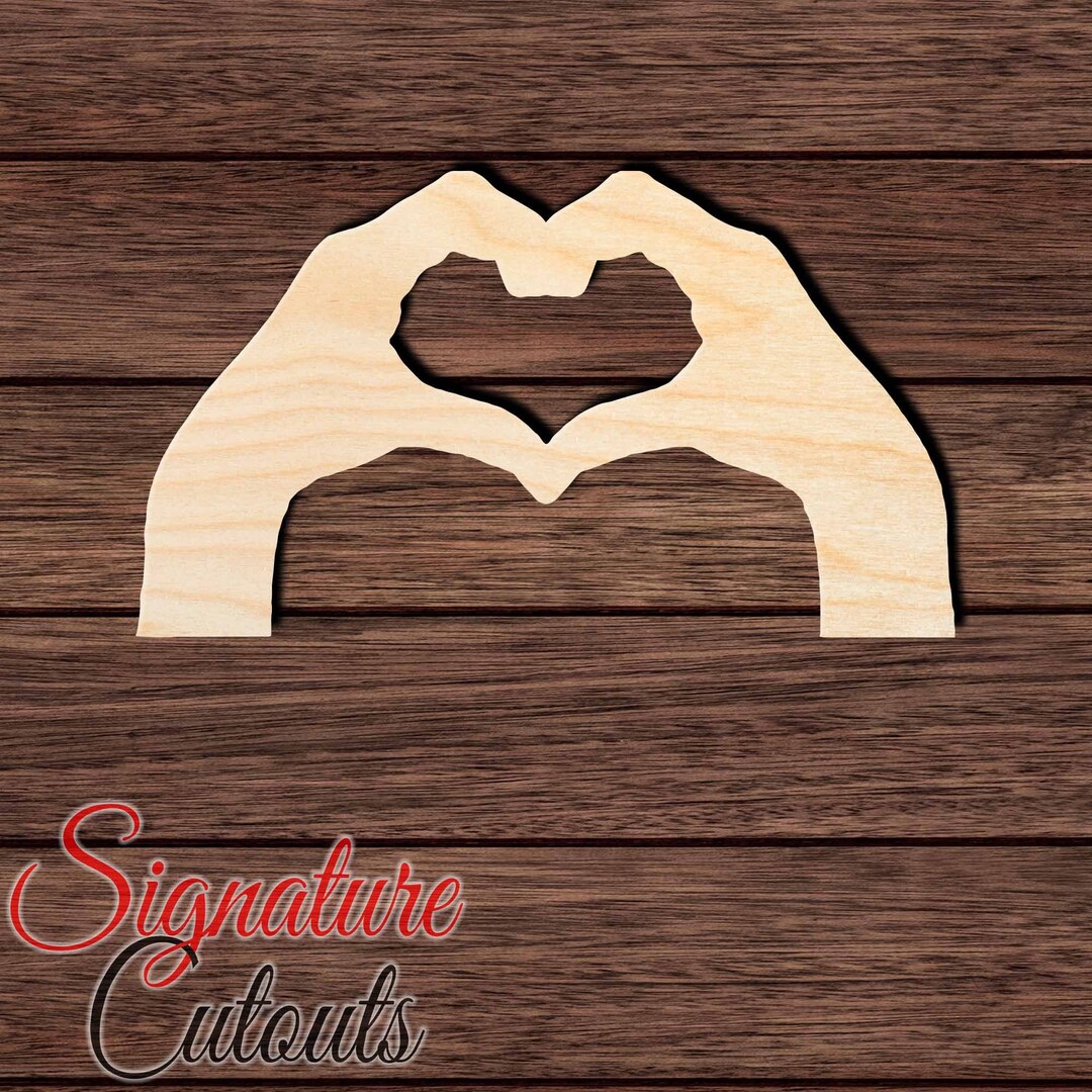 Hand Heart 001 Unfinished Wooden Cutout for Crafting, Home & Room Décor ...