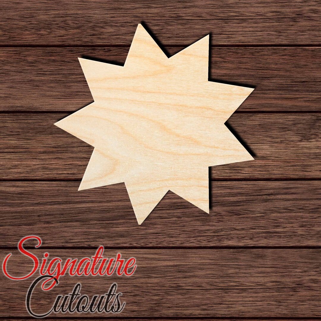 9 Point Star Unfinished Wooden Cutout for Crafting, Home & Room Décor ...