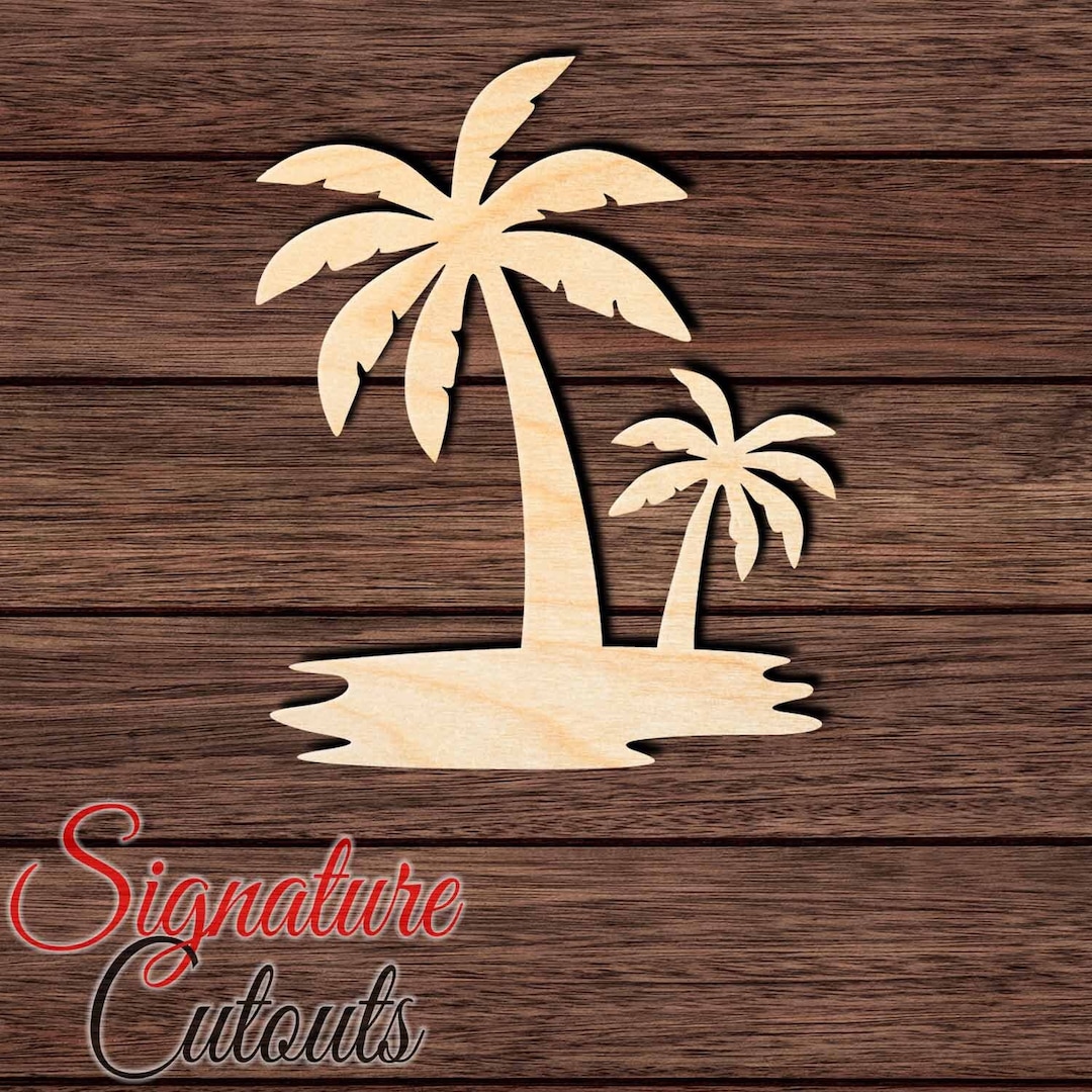 Palm Tree 007 Shape Cutout in Wood for Crafting, Home & Room Décor, and ...