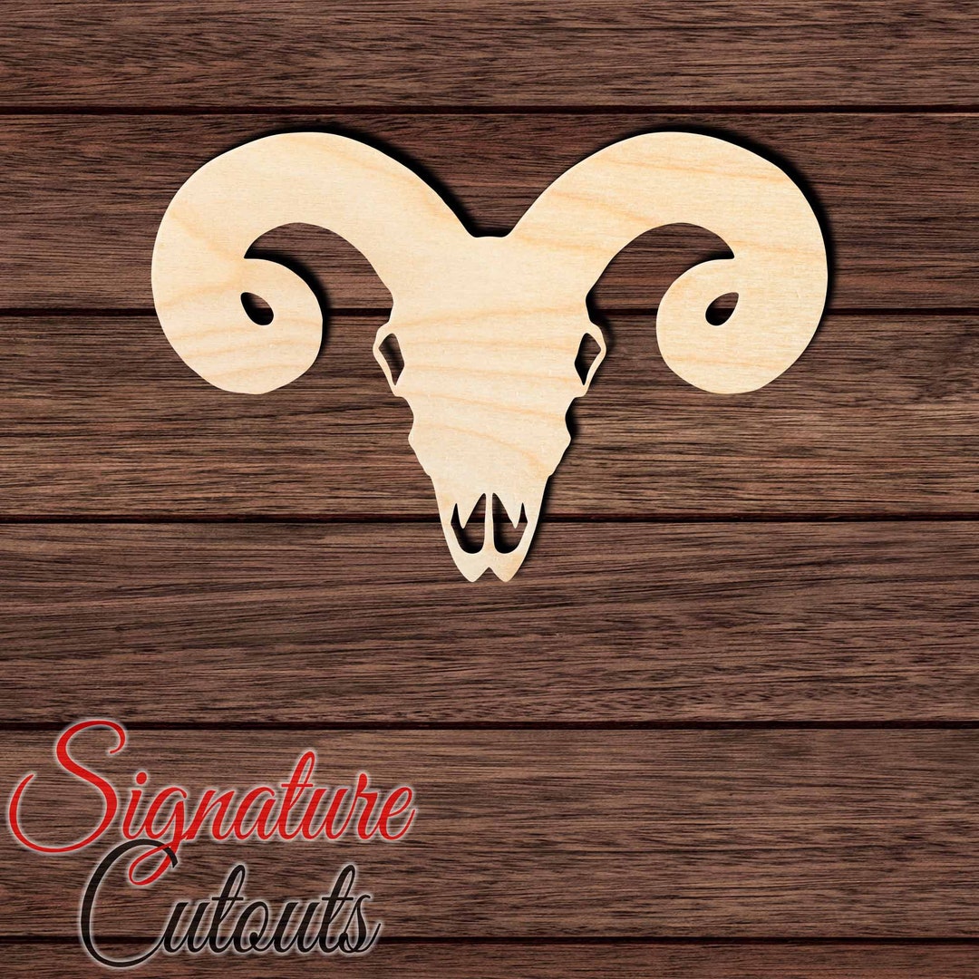 Ram Skull Unfinished Wooden Cutout for Crafting, Home & Room Décor, and ...