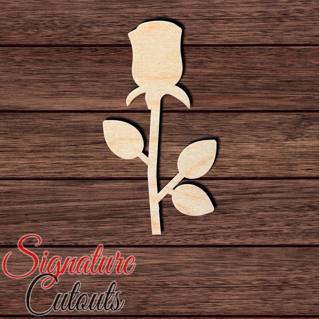 Flower 013 Rose Unfinished Wooden Cutout for Crafting, Home & Room ...