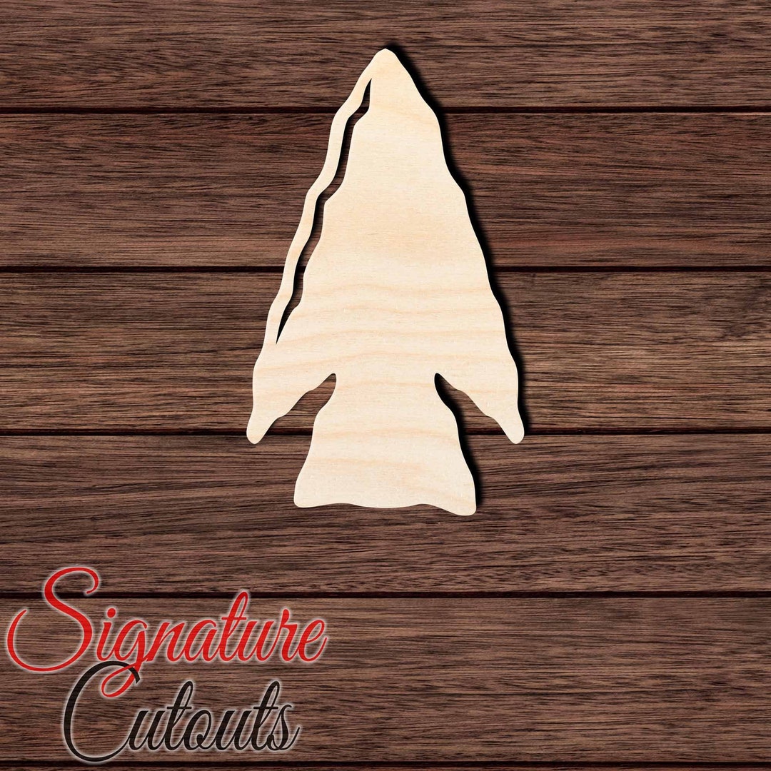 Arrowhead 001 Shape Cutout in Wood for Crafting, Home & Room Décor, and Other DIY Projects ...
