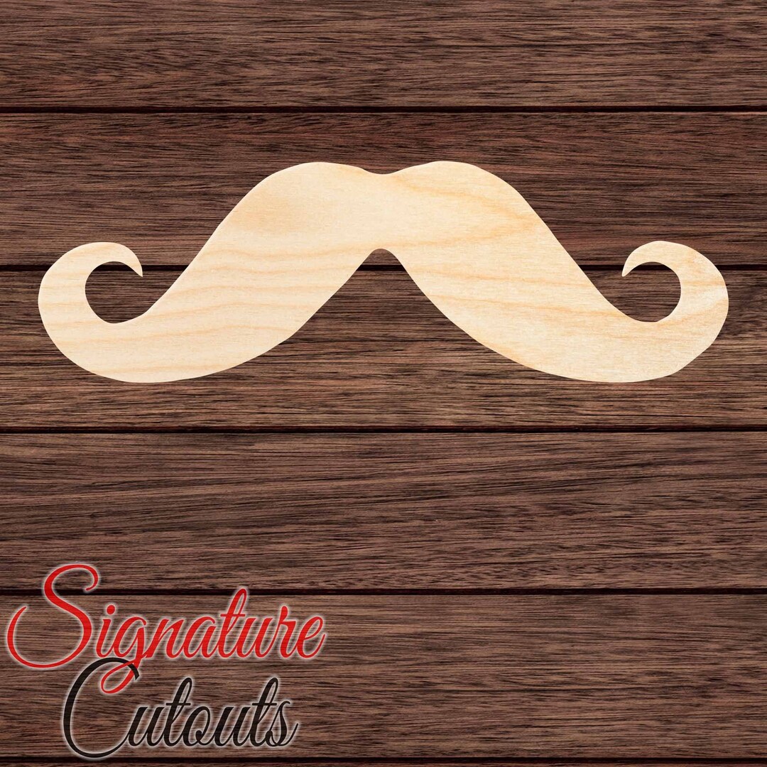 Mustache 001 Wooden Shape Cutout for Crafting, Home & Room Décor, and ...
