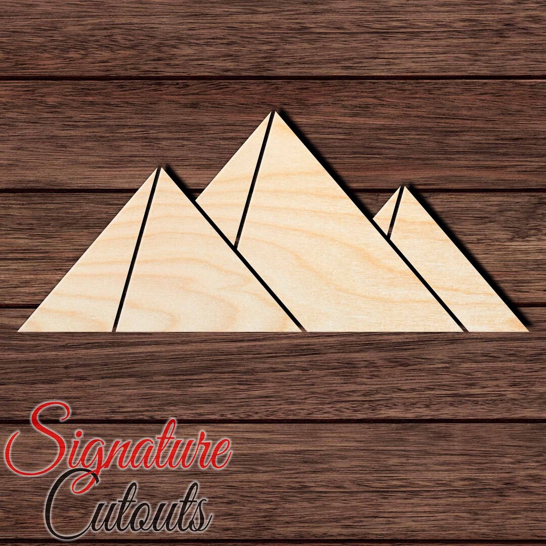 Egyptian Pyramids 001 Unfinished Wooden Cutout for Crafting, Home ...