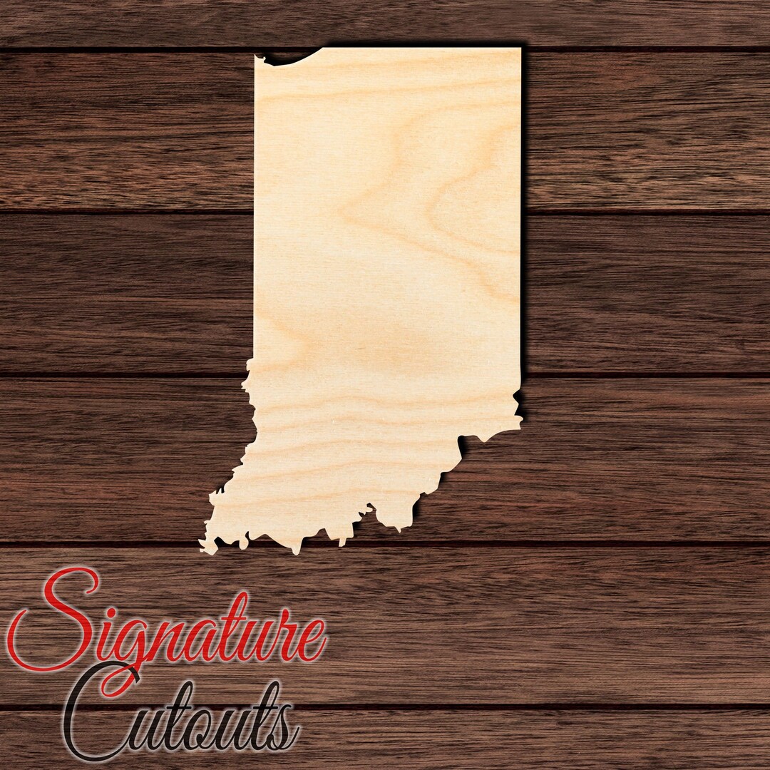 Indiana State Wooden Cutout for Crafting, Home & Room Décor, and Other ...