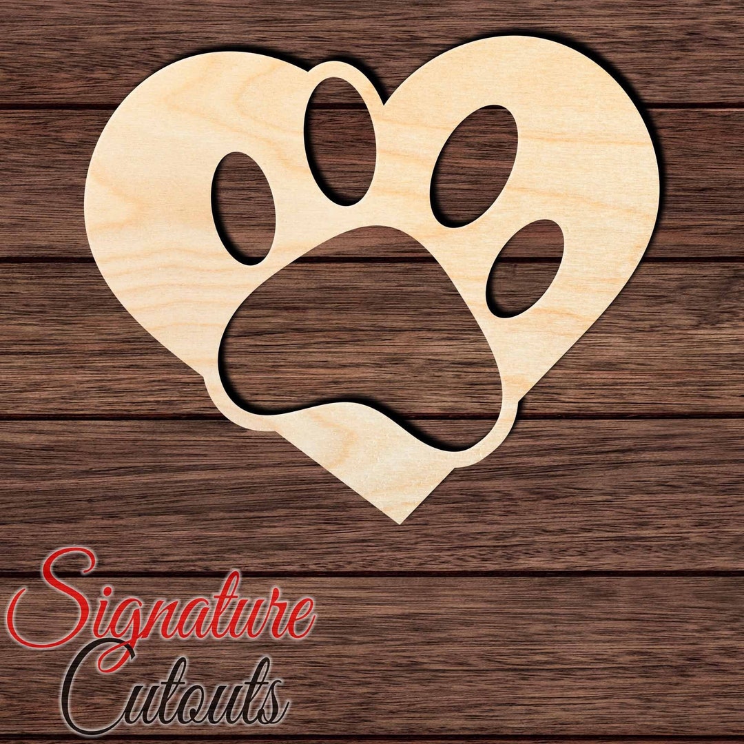 Love Paw 003 Wooden Shape Cutout for Crafting, Home & Room Décor, and ...