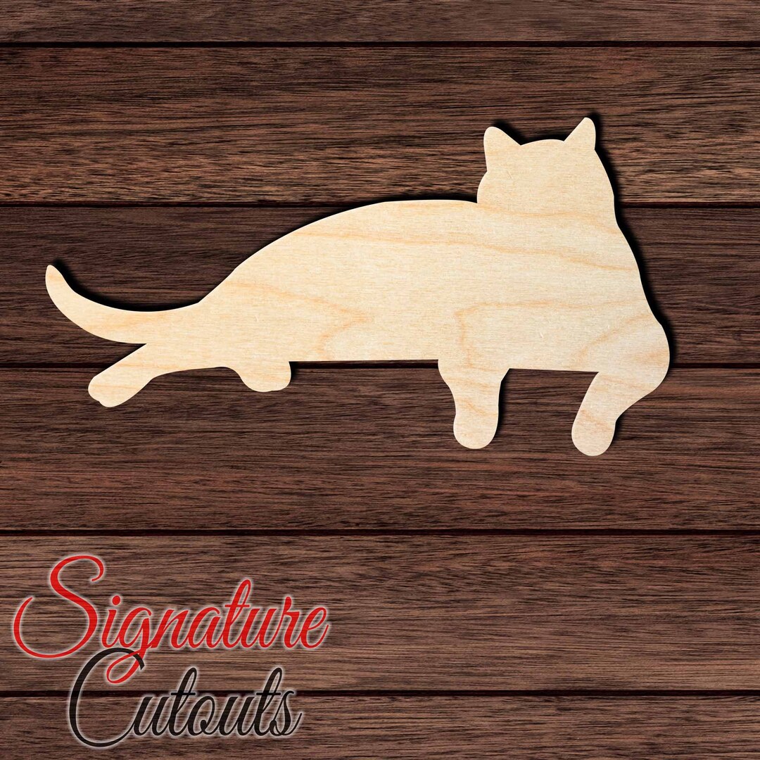 Cat 012 Unfinished Wooden Cutout for Crafting, Home & Room Décor, and ...