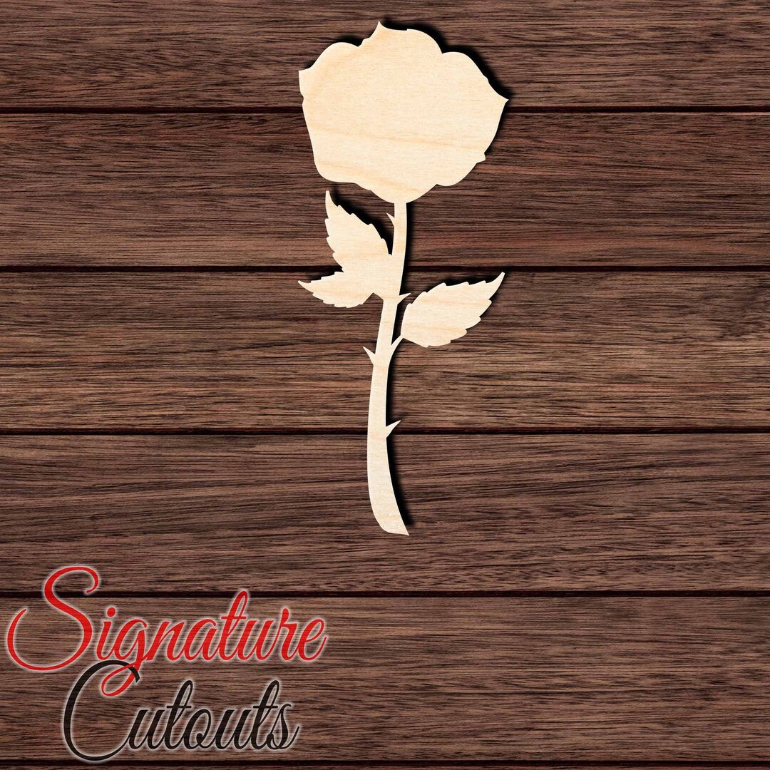 Rose 002 Unfinished Wooden Cutout for Crafting, Home & Room Décor, and ...