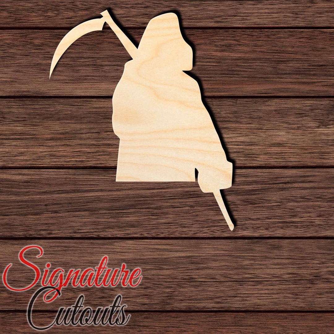 Grim Reaper 001 Unfinished Wooden Cutout for Crafting Home & - Etsy