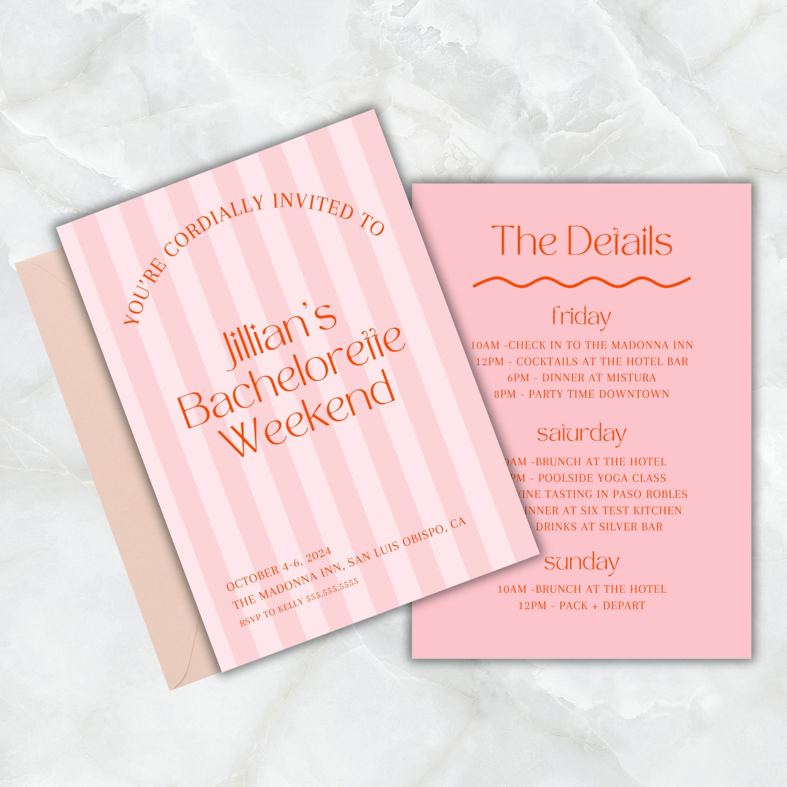 BACHELORETTE PARTY INVITATION Template Weekend Itinerary - Etsy