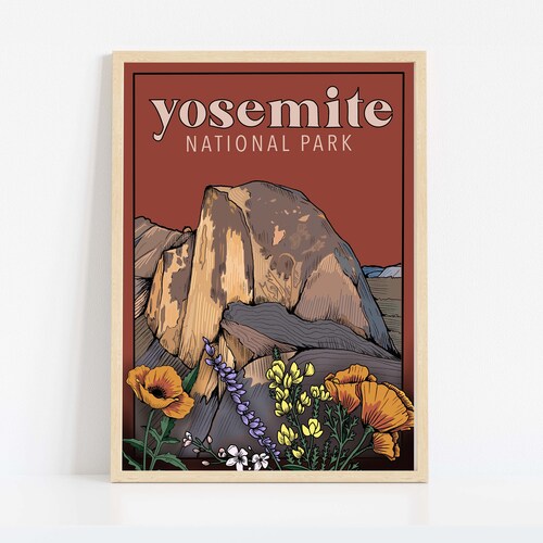 Yosemite National Park Vintage Travel Poster by Kenneth Crane | Etsy