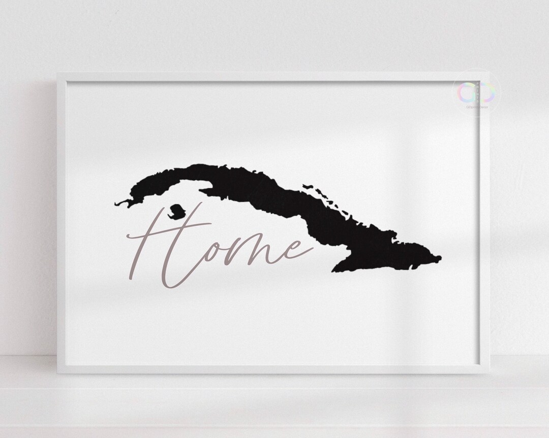 Cuba Home Map Wall Art Countries Wall Art Word Home With - Etsy