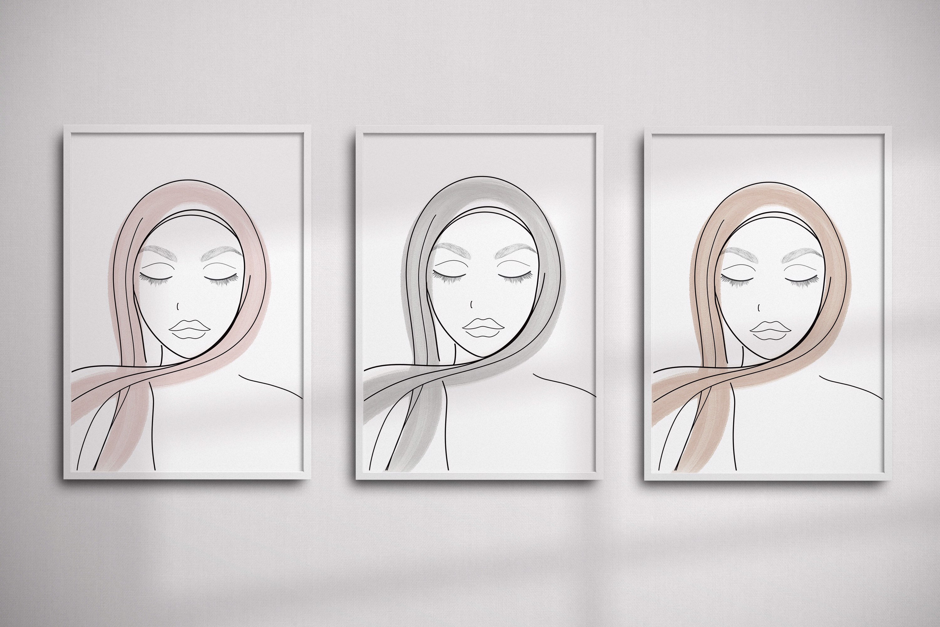 Hijabi Line Art Print Hijab Art Hijabi Girl Art Print | Etsy