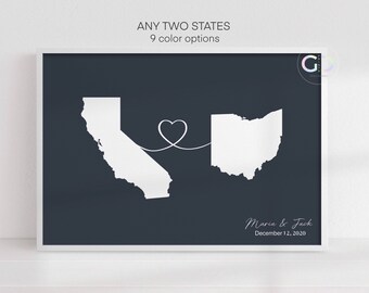 Couples Map Gift - Etsy