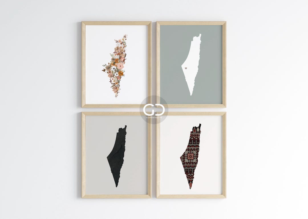 Palestine Map Art | Countries Wall Art | Word Home With Country ...