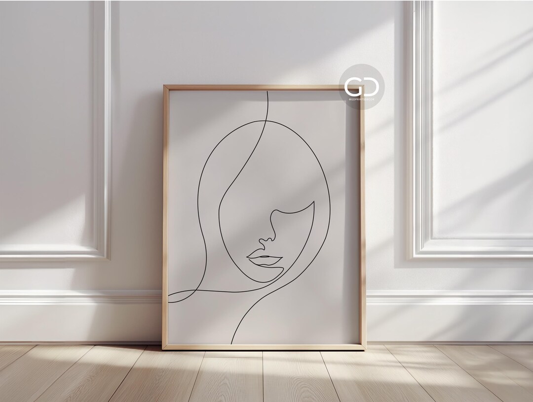 Hijabi Woman Line Art Print: Modern Minimalist Portrait - Etsy