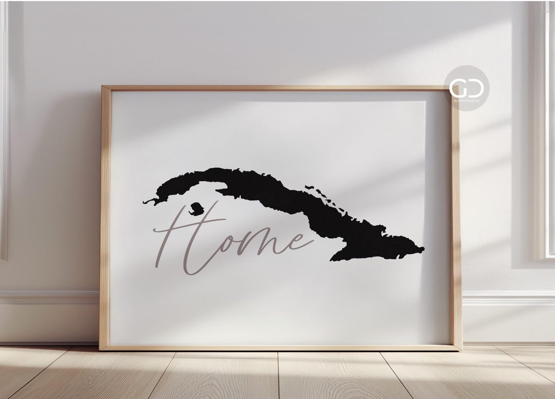 Cuba Home Map Wall Art | Countries Wall Art | Word Home With Country ...