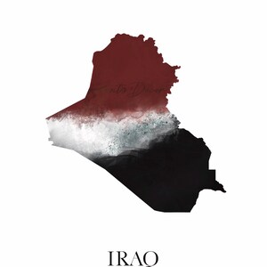 Iraq Map Wall Art | Countries Wall Art | Iraq Digital Art Print | Iraqi ...