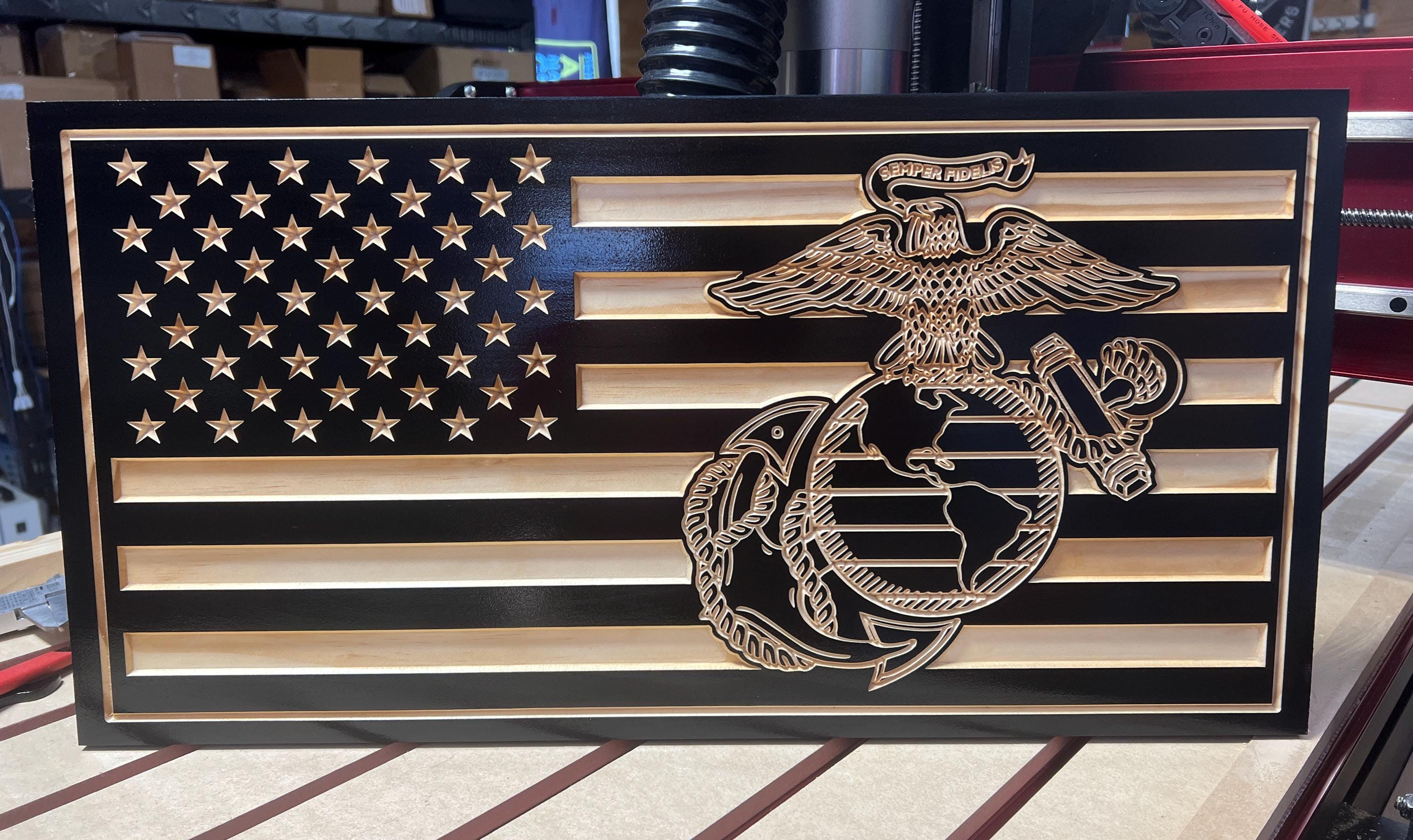 United States Marine Corps Flag (USMC) Vcarve File: Customizable SVG ...