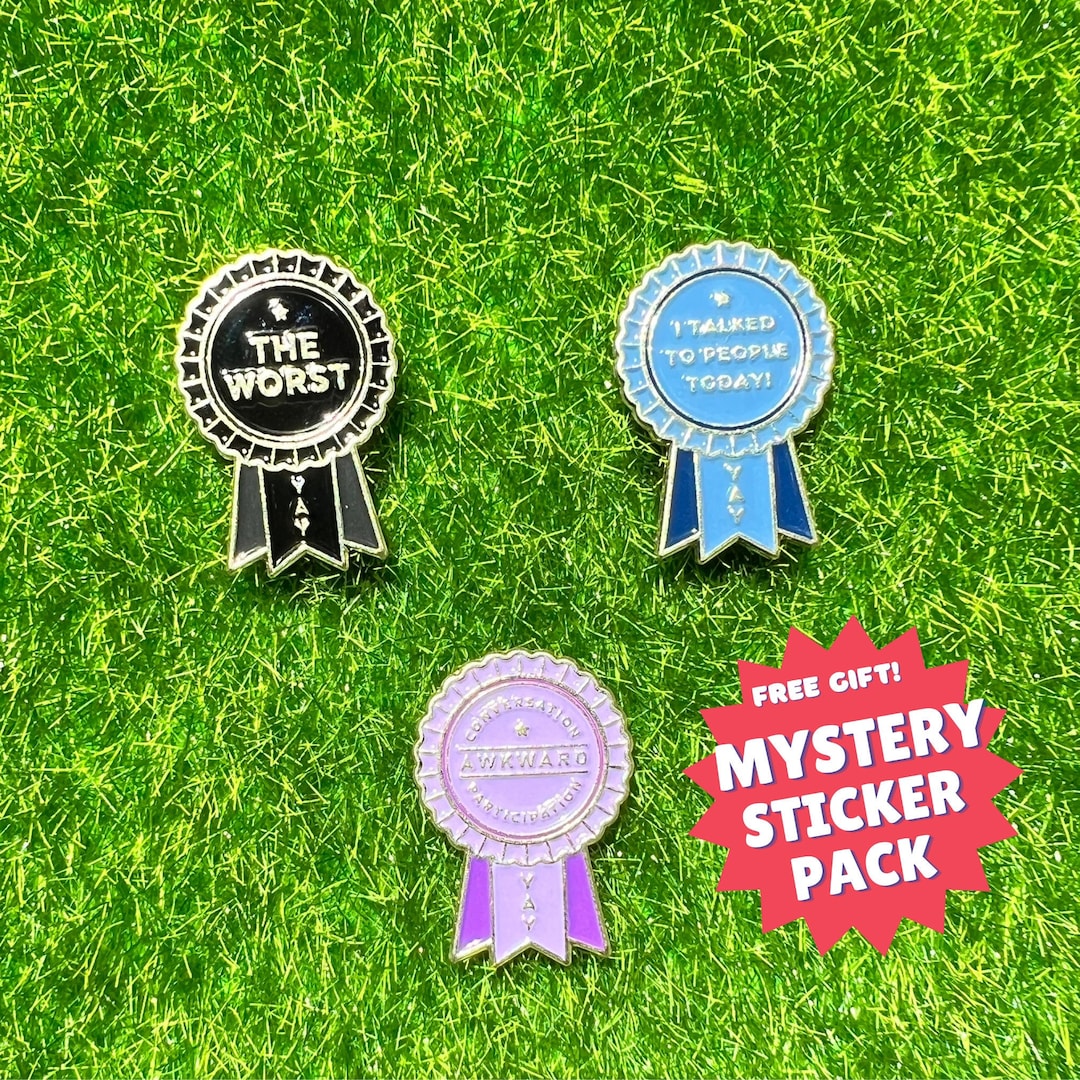 The Worst Award Enamel Pin | Funny Trophy Badge Humor Lapel Tote Pin - Etsy