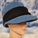 Blue With Black Band Fleece Winter Fashion Hat Medium - Etsy