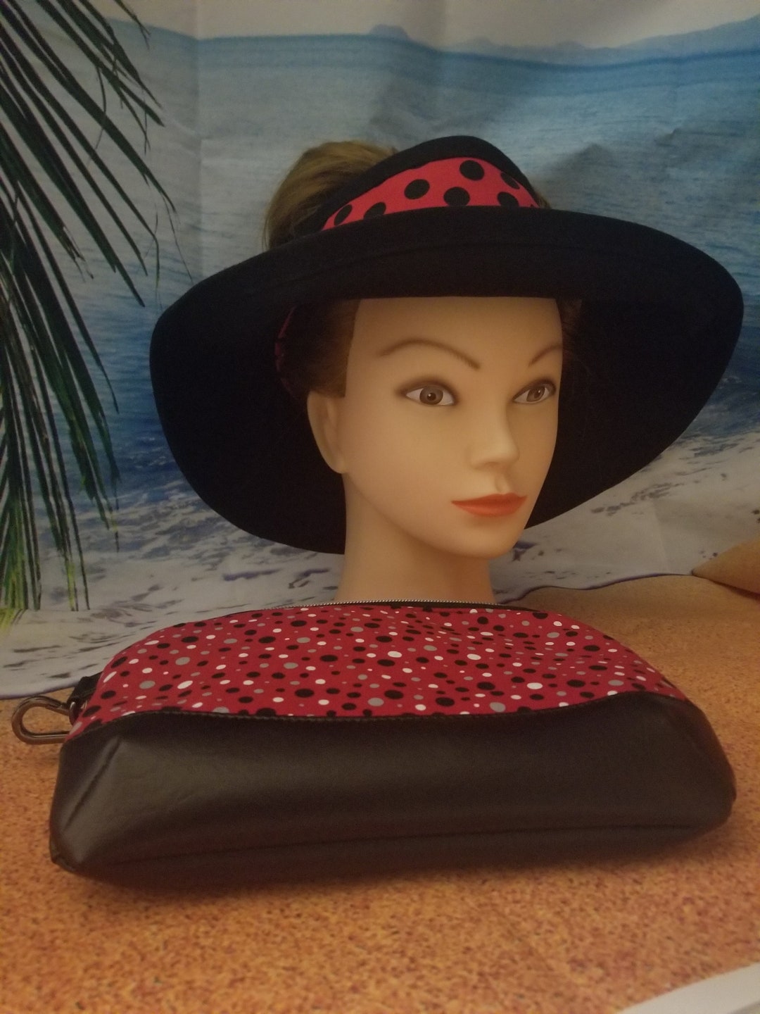 Black Dots On Red Background Reversible Black White And Gray Etsy
